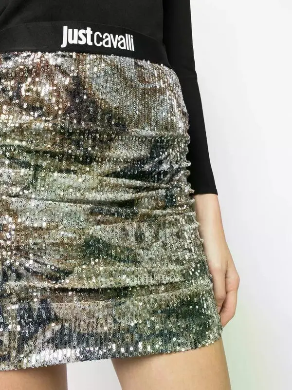 Just Cavalli Sequined Ruched Skirt