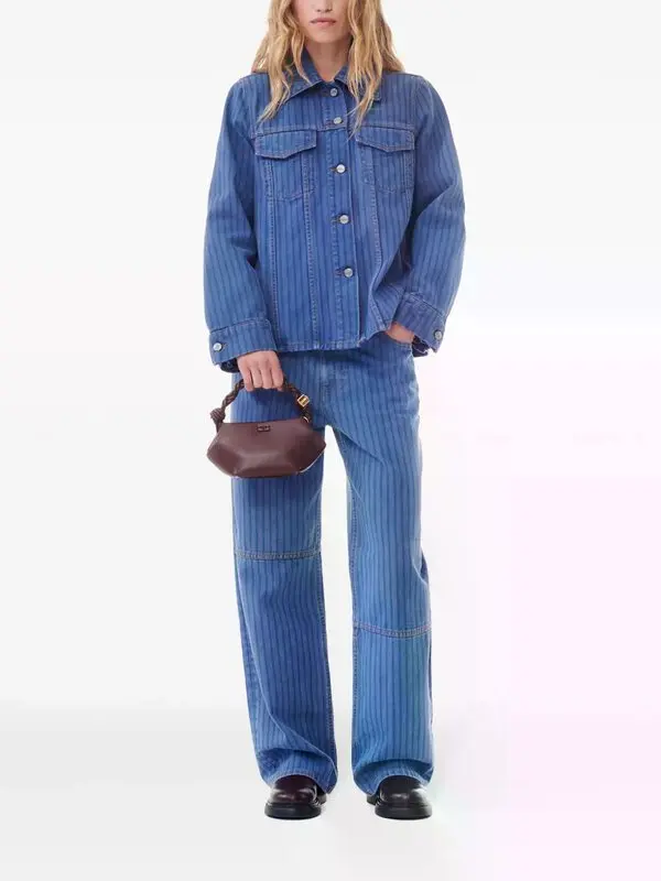 GANNI Striped Denim Jacket