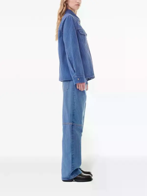 GANNI Striped Denim Jacket
