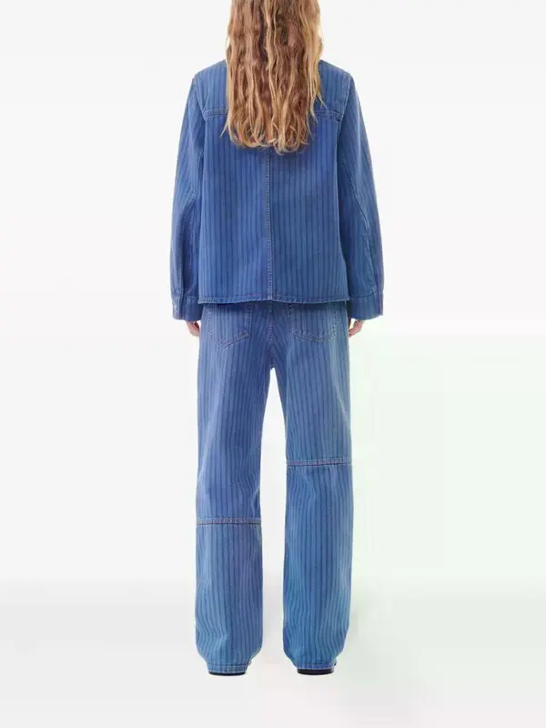 GANNI Striped Denim Jacket