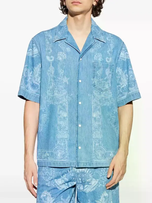 Versace Denim Printed Shirt