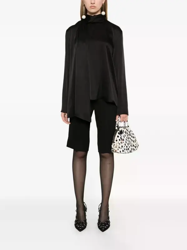 Magda Butrym Silk Satin Blouse With Sash Detail