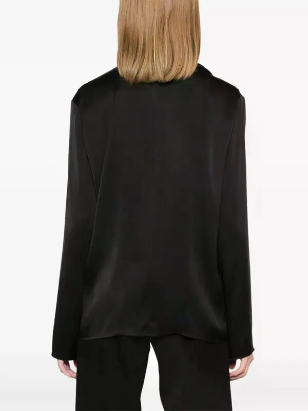 Magda Butrym Silk Satin Blouse With Sash Detail