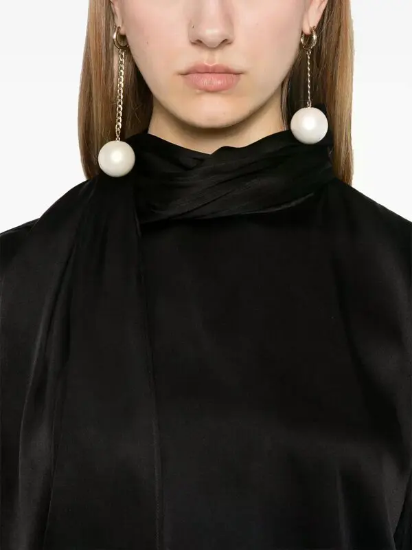 Magda Butrym Silk Satin Blouse With Sash Detail