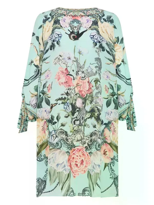 Camilla Petal Promise Land-print Silk Dress