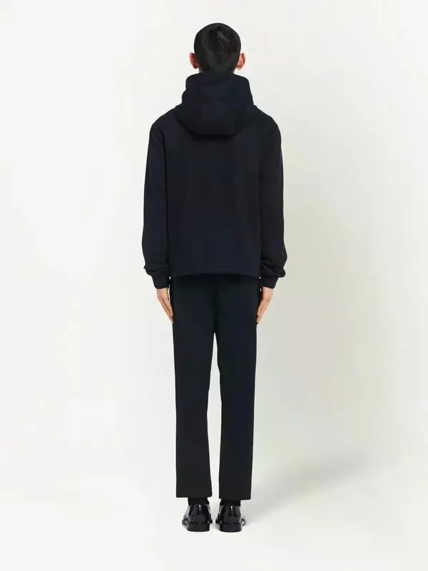 Prada Zip-front Wool Hoodie