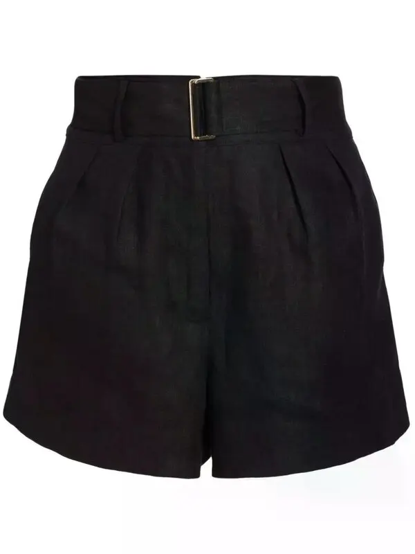HEVRON Linen Box-pleat Shorts