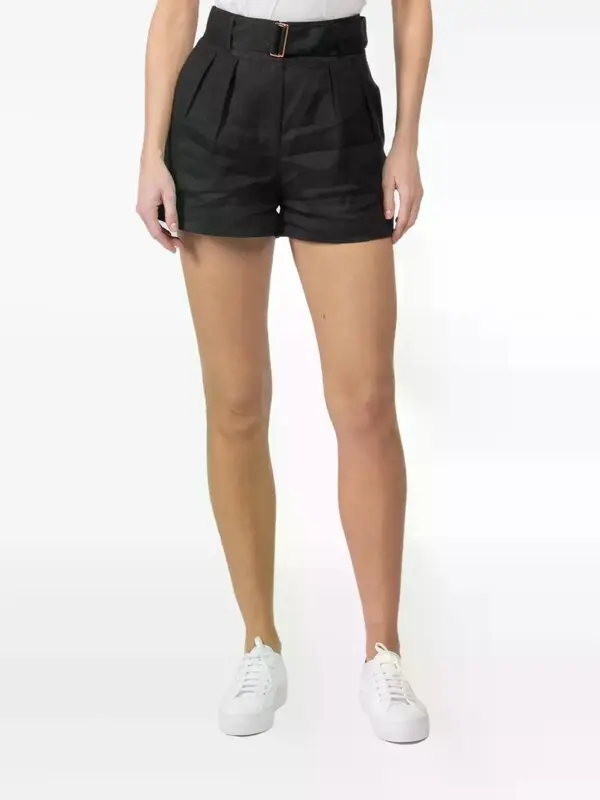 HEVRON Linen Box-pleat Shorts