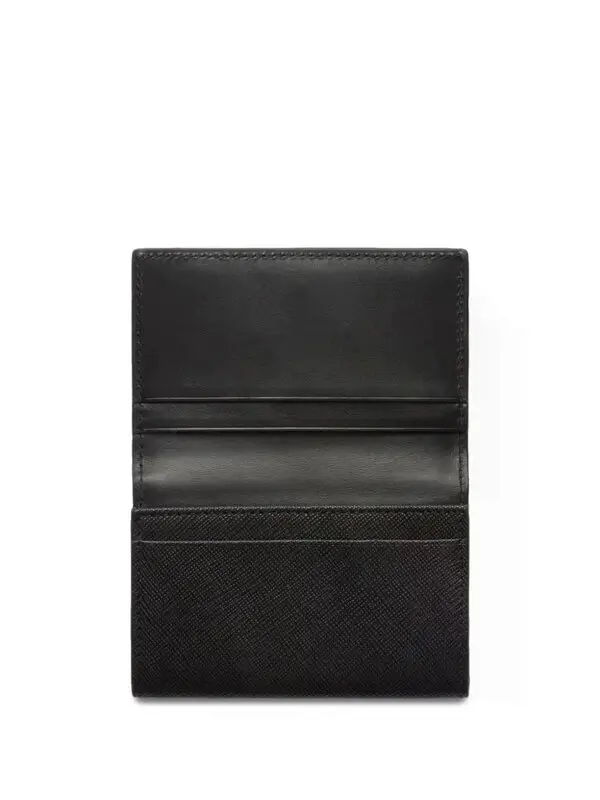 Prada Triangle-logo Leather Cardholder - Black