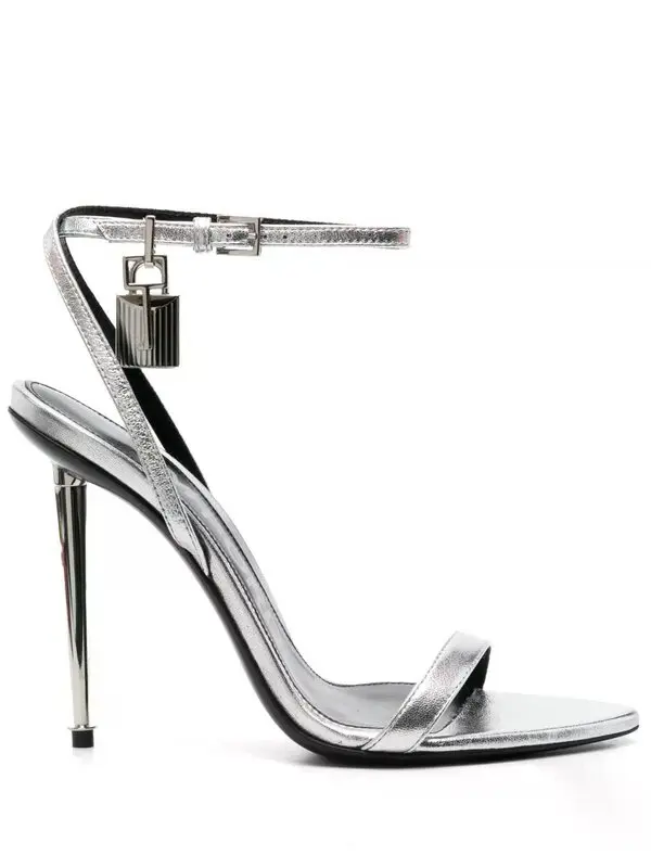 TOM FORD Padlock-detail Metallic Sandals