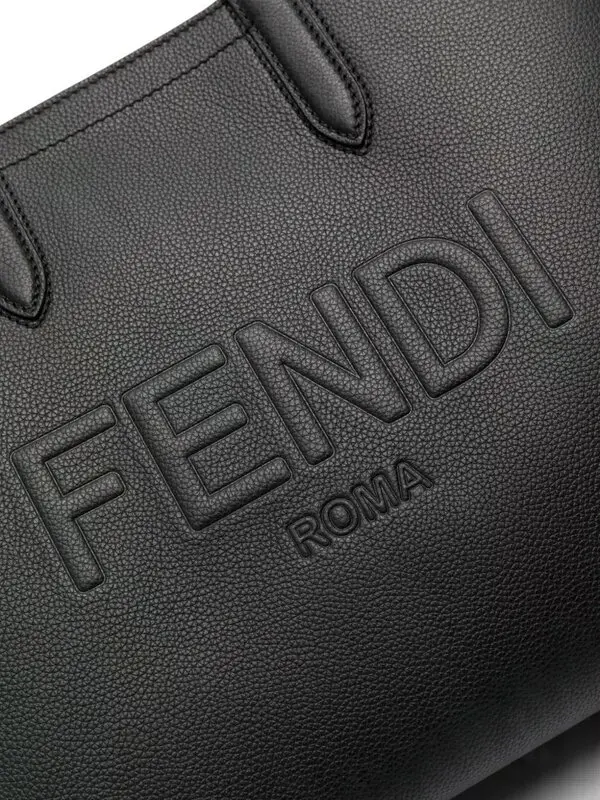 Fendi Roma Logo-embossed Leather Tote Bag