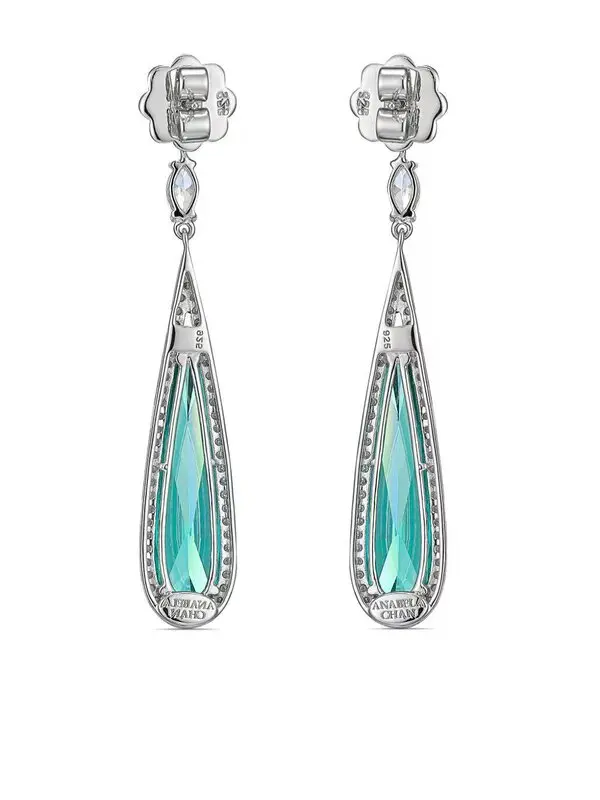 ANABELA CHAN 18kt White Gold Shard Multi-stone Drop Earrings