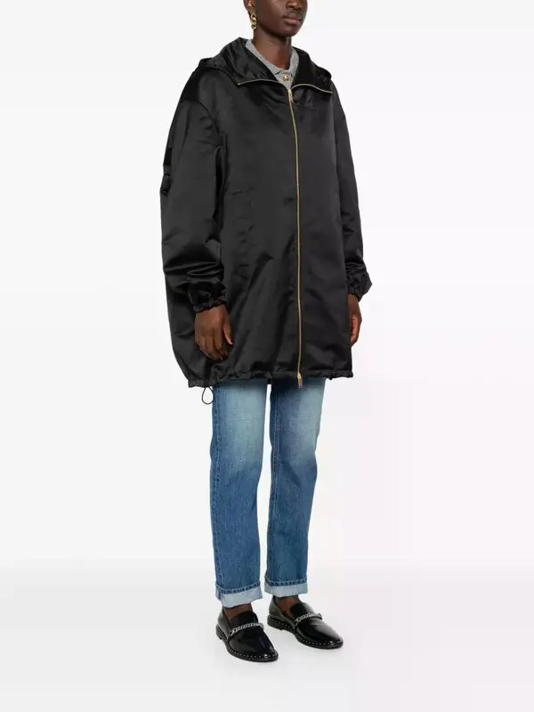 Fabiana Filippi Drawstring Hood Long Sleeve Coat