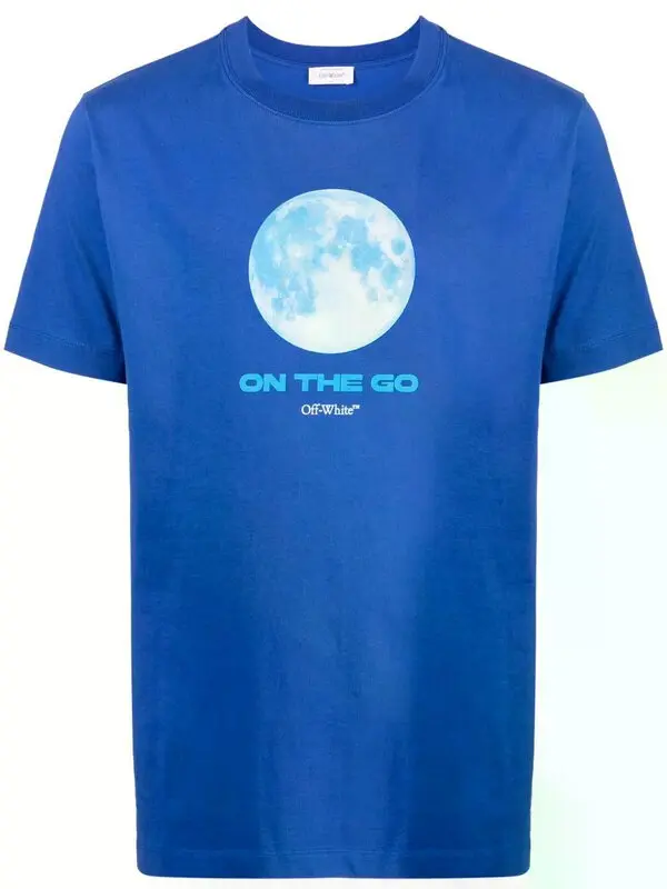 Off-White On The Go Moon Cotton T-shirt - Blue