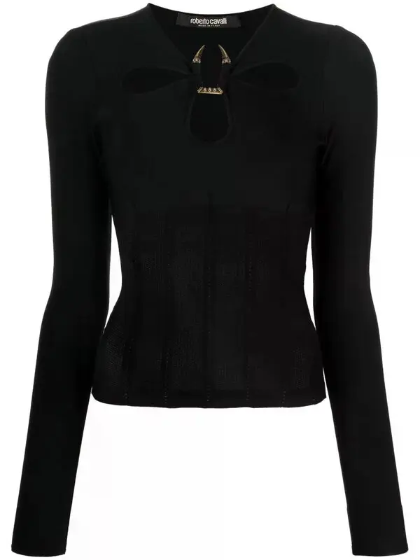 Roberto Cavalli Cut-out Knit Top