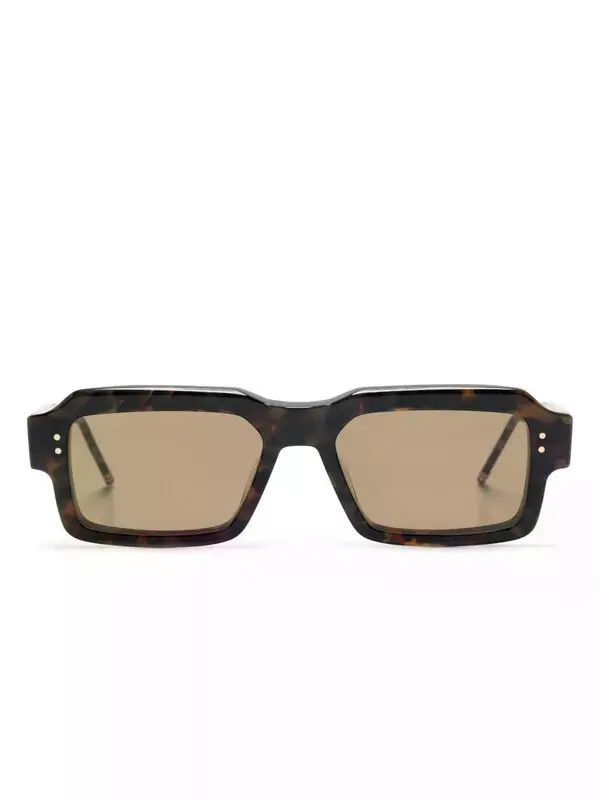 Thom Browne Rectangle-frame Sunglasses - Brown