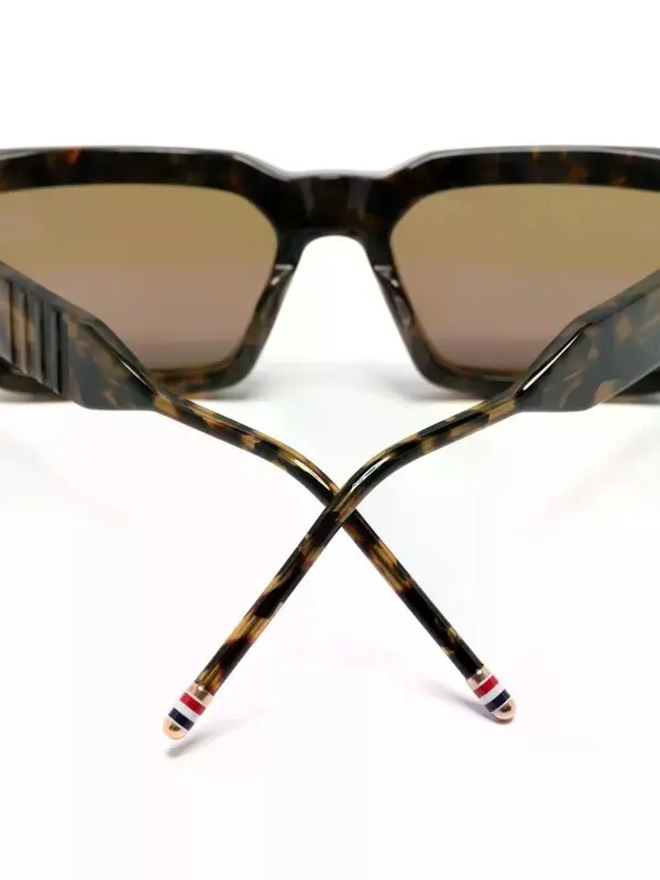 Thom Browne Rectangle-frame Sunglasses - Brown