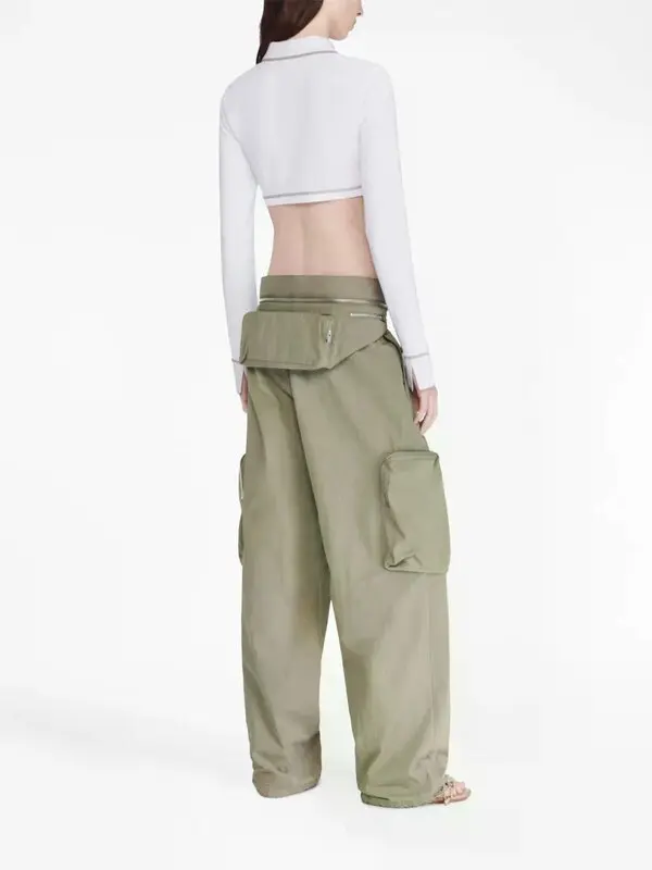 DION LEE Polo-collar Cotton Crop Top
