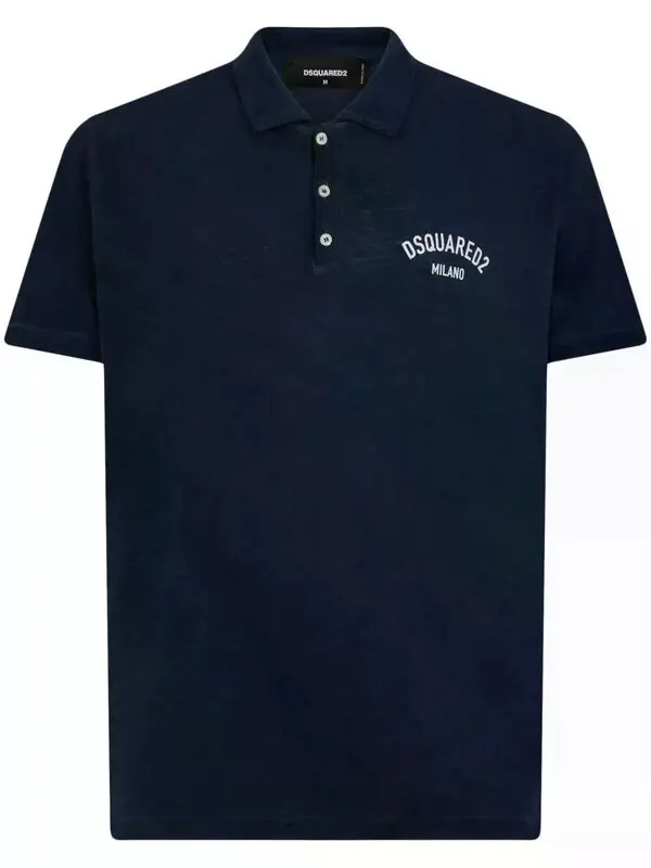 Dsquared2 Logo-print Cotton Blend Polo Shirt