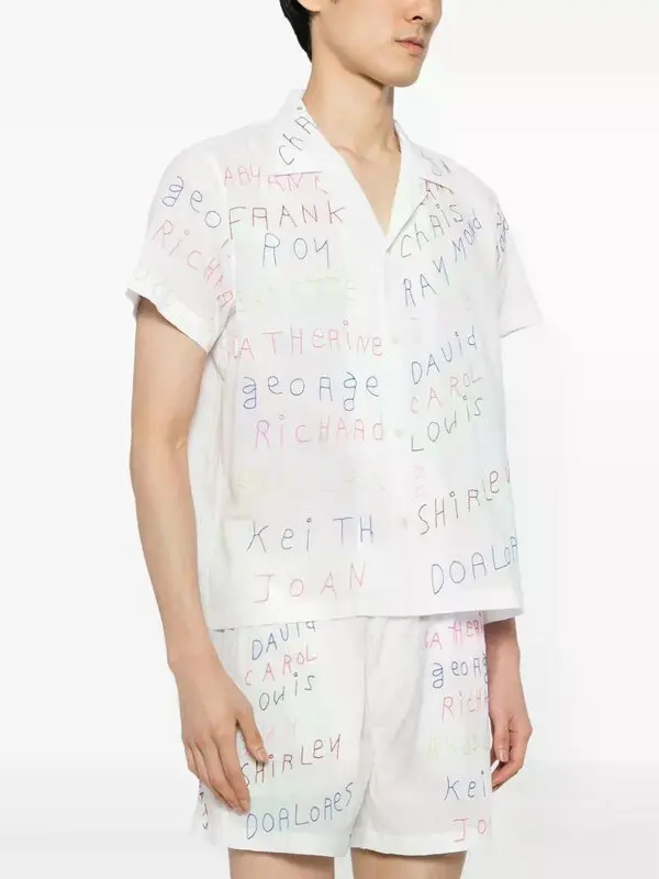 BODE Familial Hall Embroidered Cotton Shirt