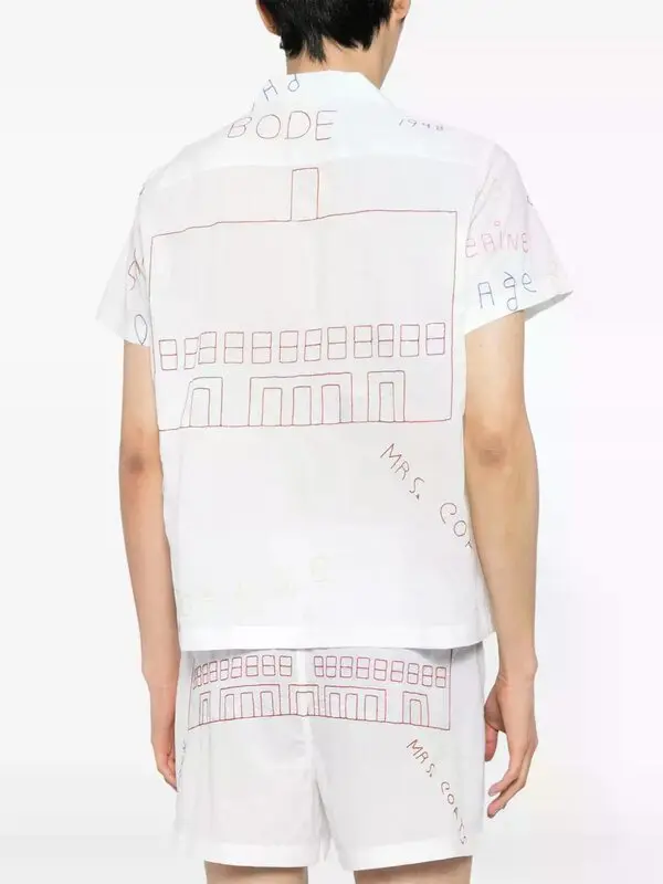 BODE Familial Hall Embroidered Cotton Shirt