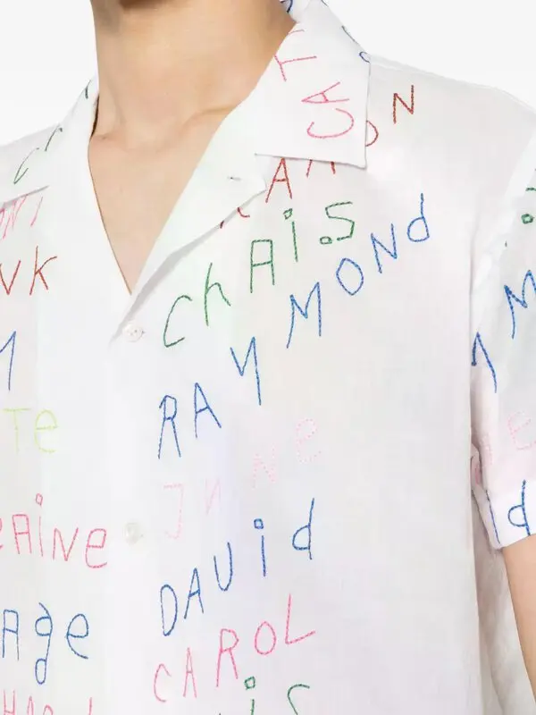 BODE Familial Hall Embroidered Cotton Shirt
