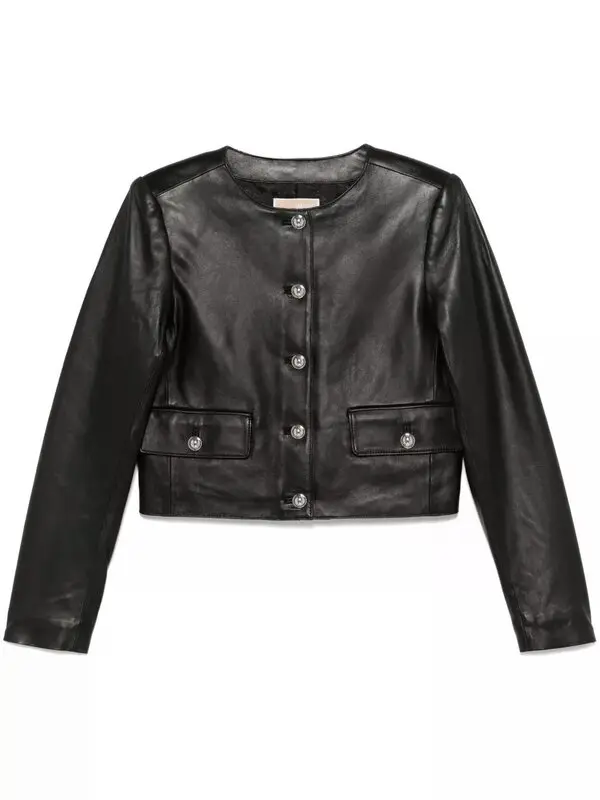 Michael Kors Cropped Leather Jacket