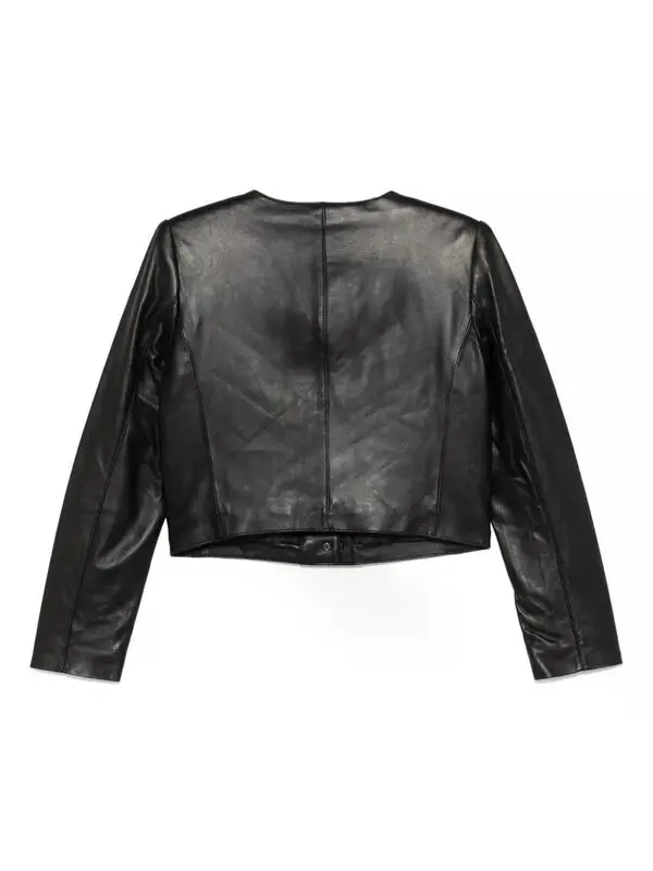 Michael Kors Cropped Leather Jacket