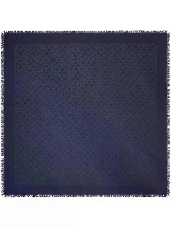 Tory Burch T Monogram Jacquard Scarf - Blue
