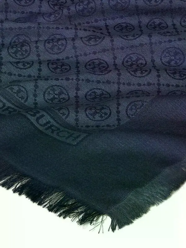 Tory Burch T Monogram Jacquard Scarf - Blue