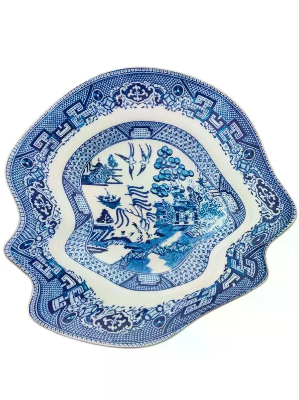SELETTI Dessert Glitchy Willow Plate - Blue