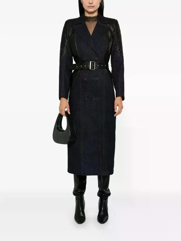 MITILIANE COUTURE Leather-insert Panelled Trench Coat