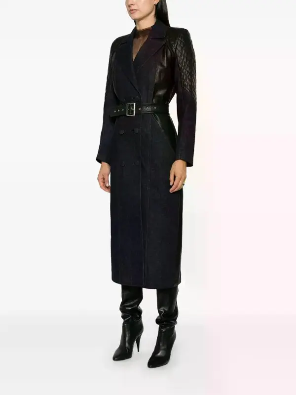 MITILIANE COUTURE Leather-insert Panelled Trench Coat