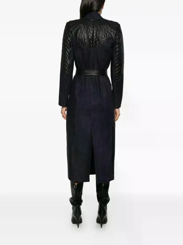 MITILIANE COUTURE Leather-insert Panelled Trench Coat
