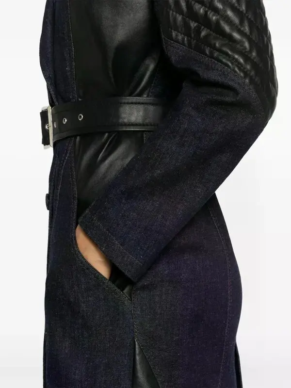 MITILIANE COUTURE Leather-insert Panelled Trench Coat