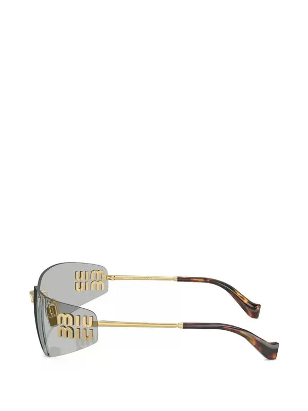 Miu Miu Logo-detail Sunglasses - Gold