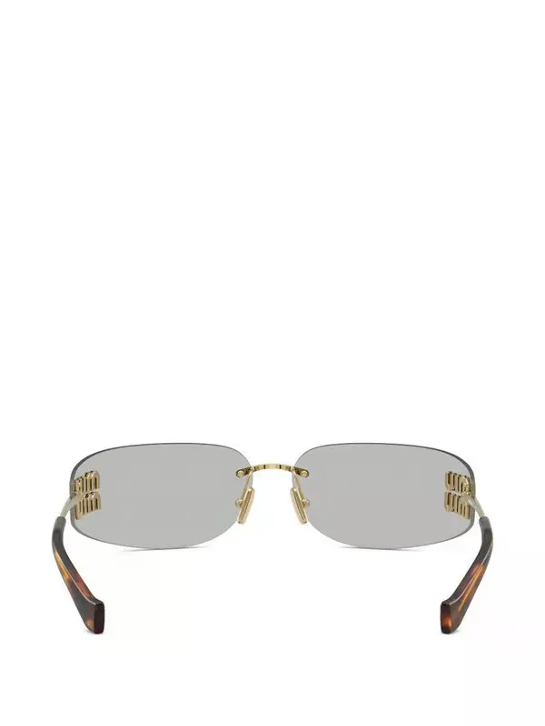 Miu Miu Logo-detail Sunglasses - Gold