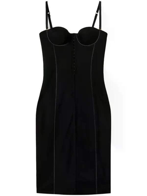 TWINSET Hooked Bustier Midi Dress - Black