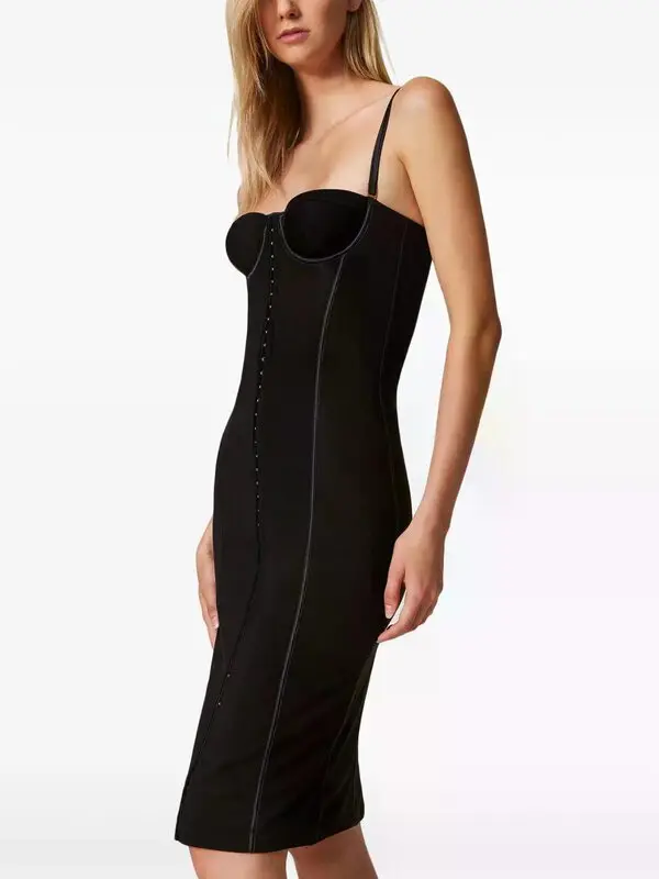 TWINSET Hooked Bustier Midi Dress