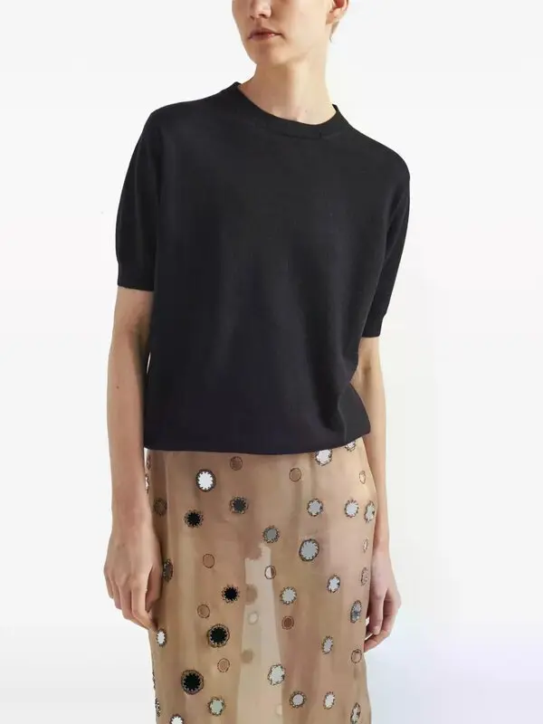Prada Triangle-logo Cashmere Knitted Top