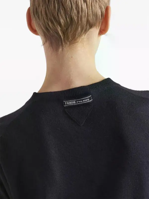 Prada Triangle-logo Cashmere Knitted Top