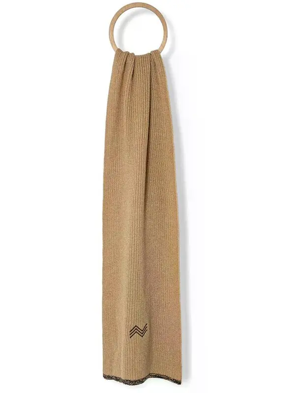 Missoni Logo-embroidered Scarf - Brown
