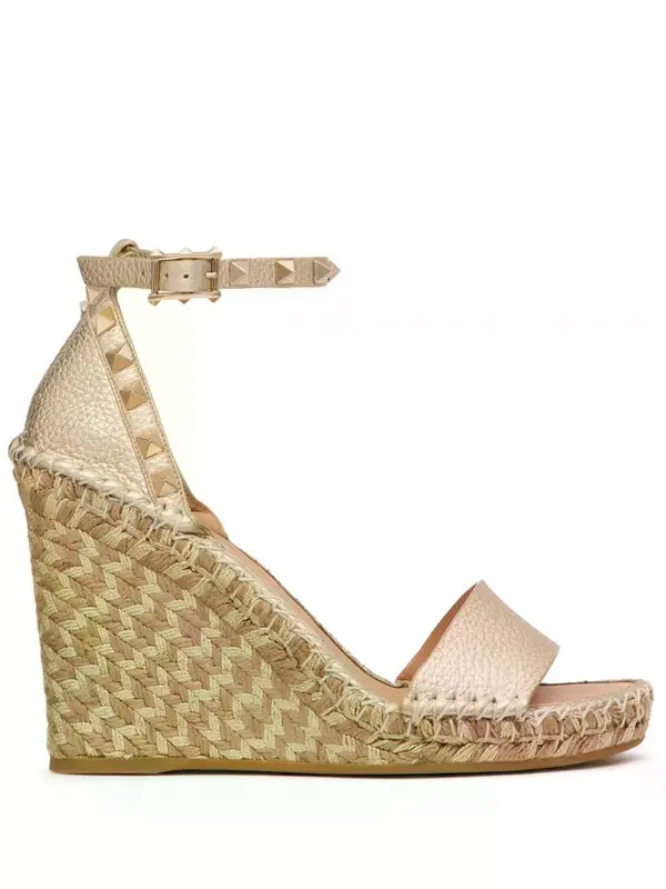 Valentino Garavani Rockstud Wedge Espadrille Sandals