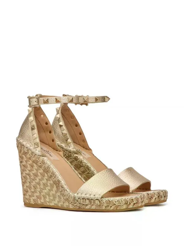 Valentino Garavani Rockstud Wedge Espadrille Sandals