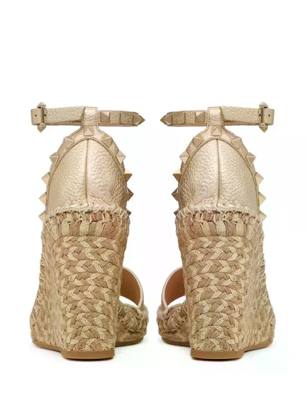 Valentino Garavani Rockstud Wedge Espadrille Sandals