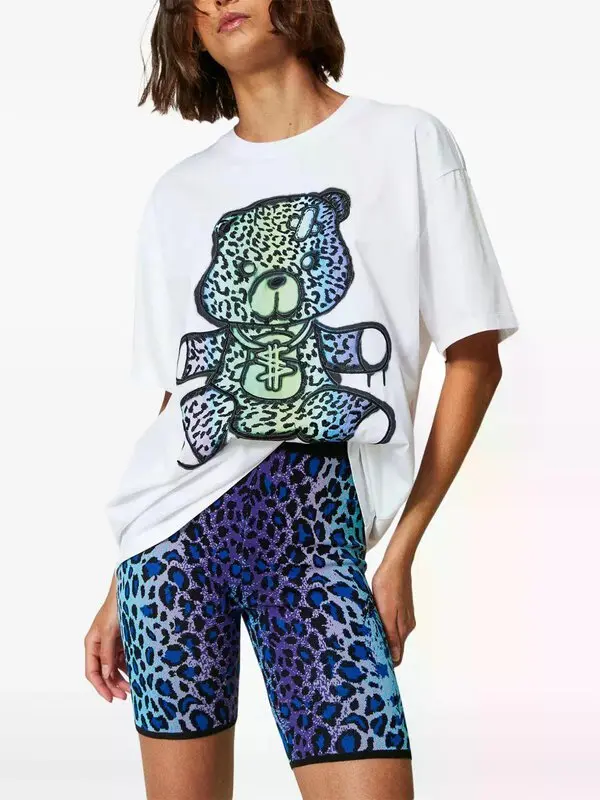 TWINSET Leopard-print High-waisted Shorts