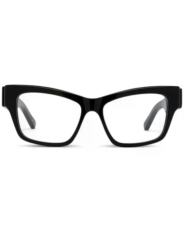 Balenciaga Logo-print Square Frame Glasses - Black