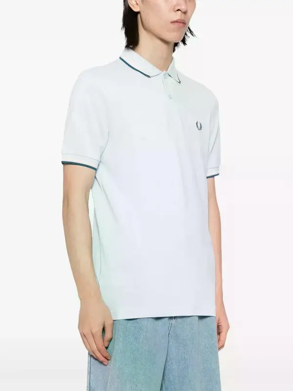 Fred Perry Logo-embroidered Cotton Polo Shirt - Blue