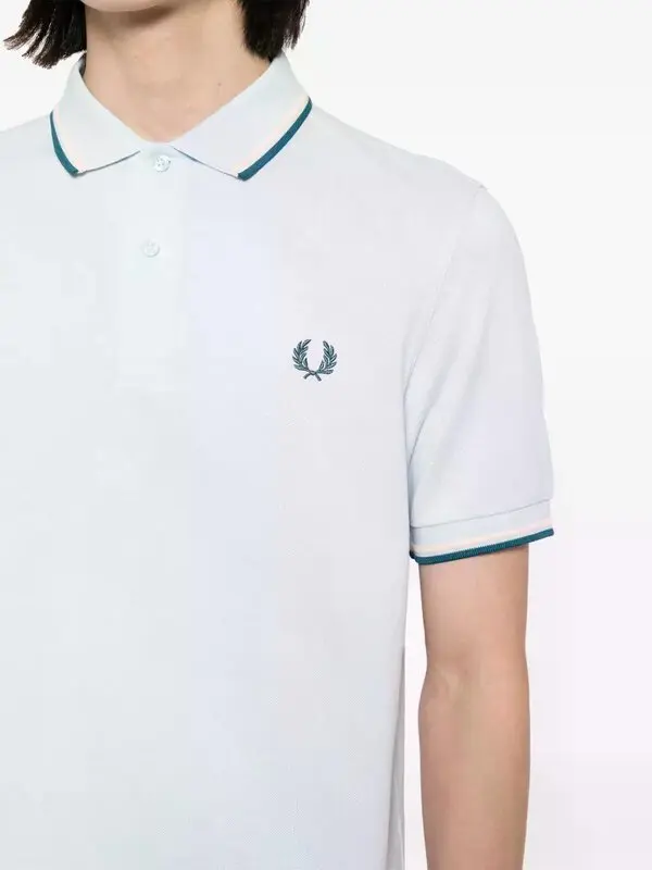 Fred Perry Logo-embroidered Cotton Polo Shirt - Blue