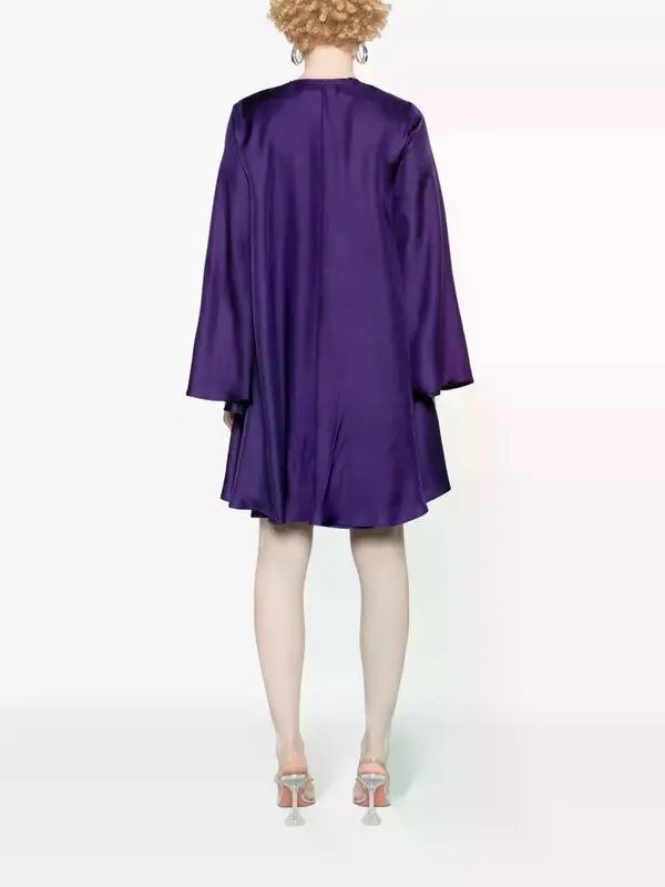 BLANCA VITA V-neck Silk Minidress